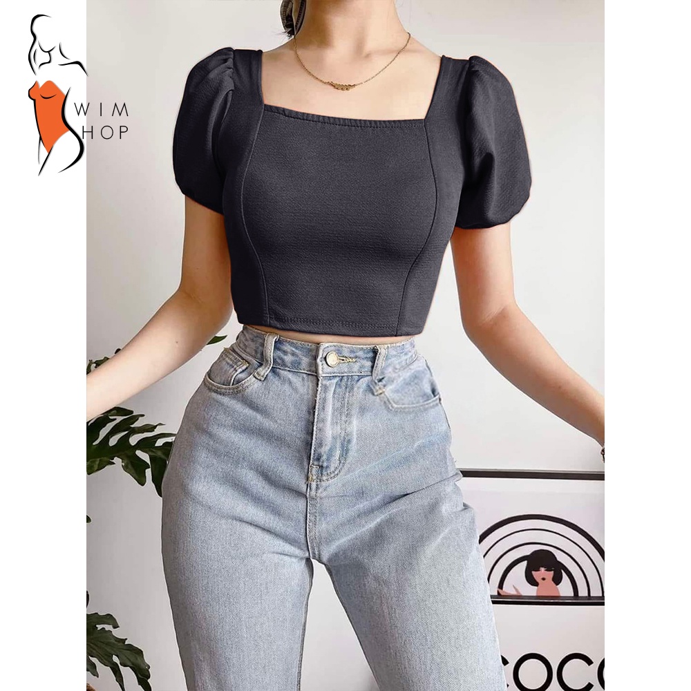 SS ELENA Puff Sleeves Croptop Korean Tops | Lazada PH