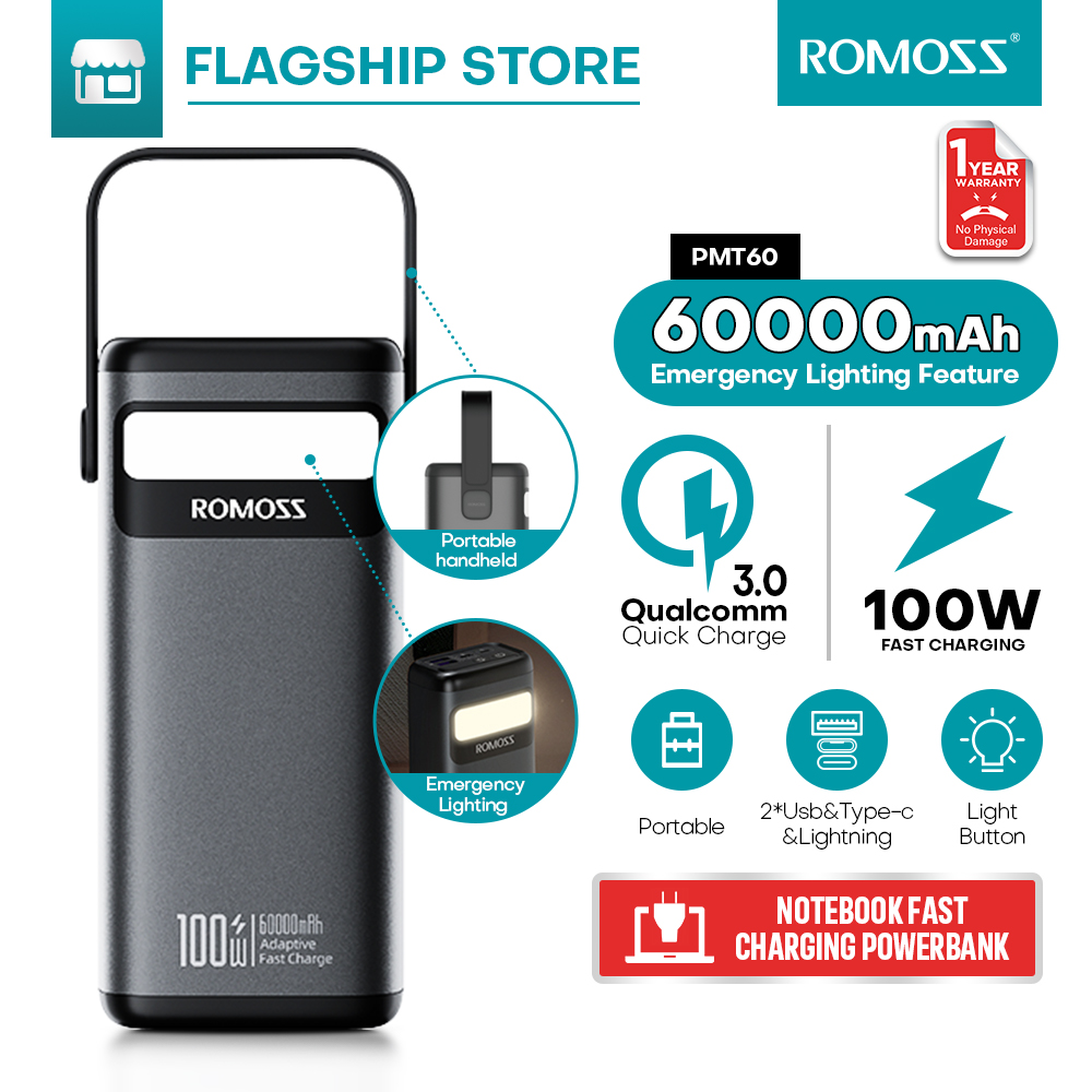 Romoss 40000mAh/60000mAh powerbank PEA40/PMT60 Laptop PowerBank 65Watts ...