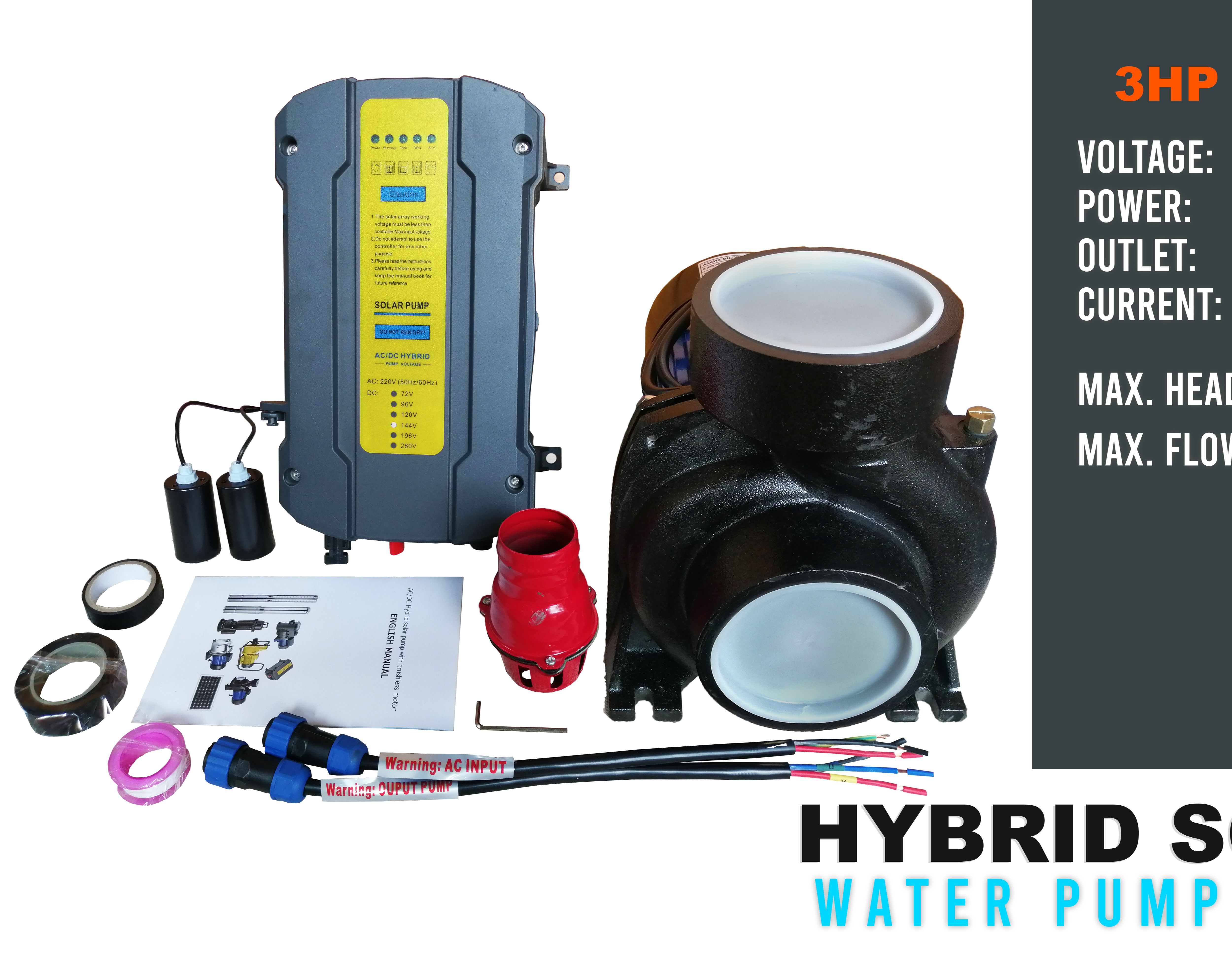 3HP Surface Solar pump Manual Controller AC/DC 2200w | Lazada PH