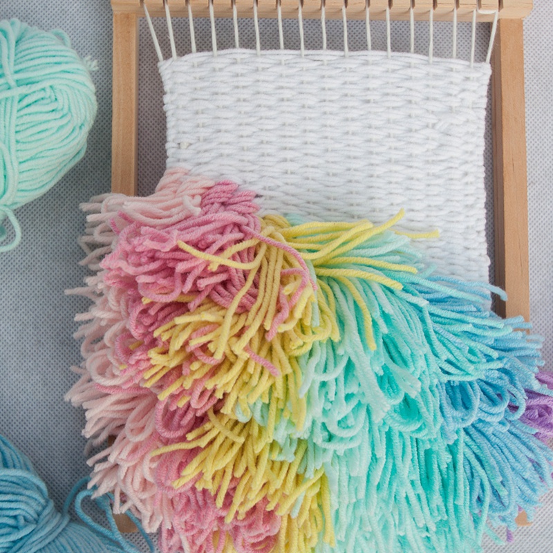 Wood Knitting Weaving Loom Tapestry Yarn Kit Handloom Machine DIY ...