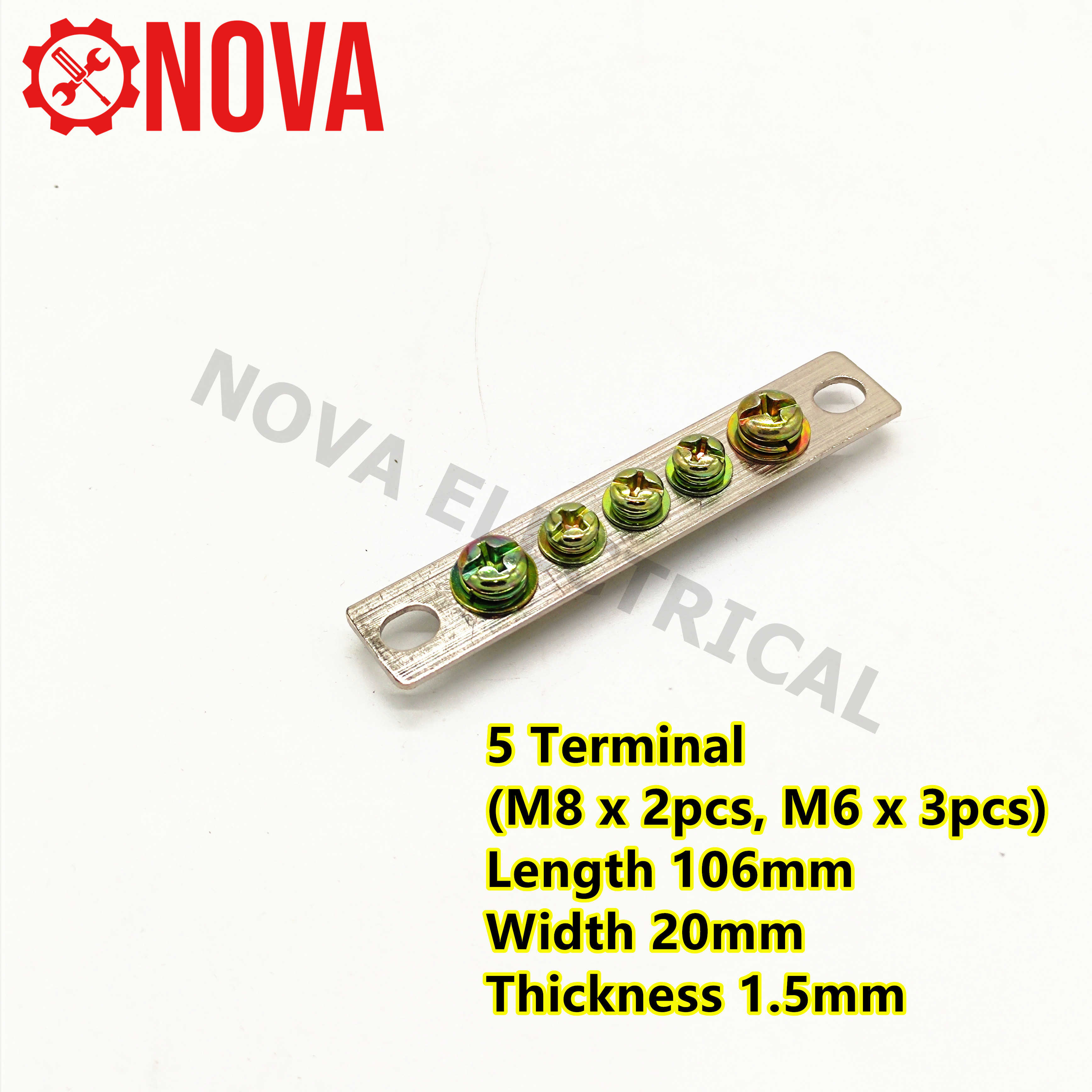 Neutral Bus Bar for Panel Board 20mm x 1.5mm 5 Terminal / 7 Terminal ...