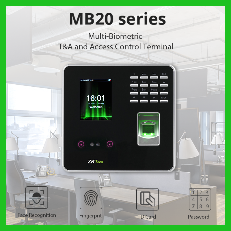 ZKTECO/Central Control Wisdom ZK3969 Biometrics Face Recognition Fingerprint Time Card Machine ...