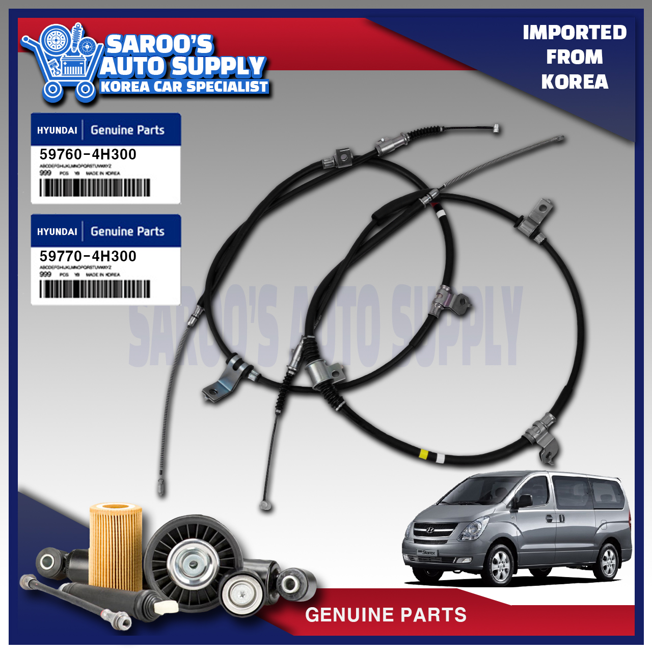 [Genuine] Brake Cable Set / Parking brake Cable Set For Hyundai Grand ...