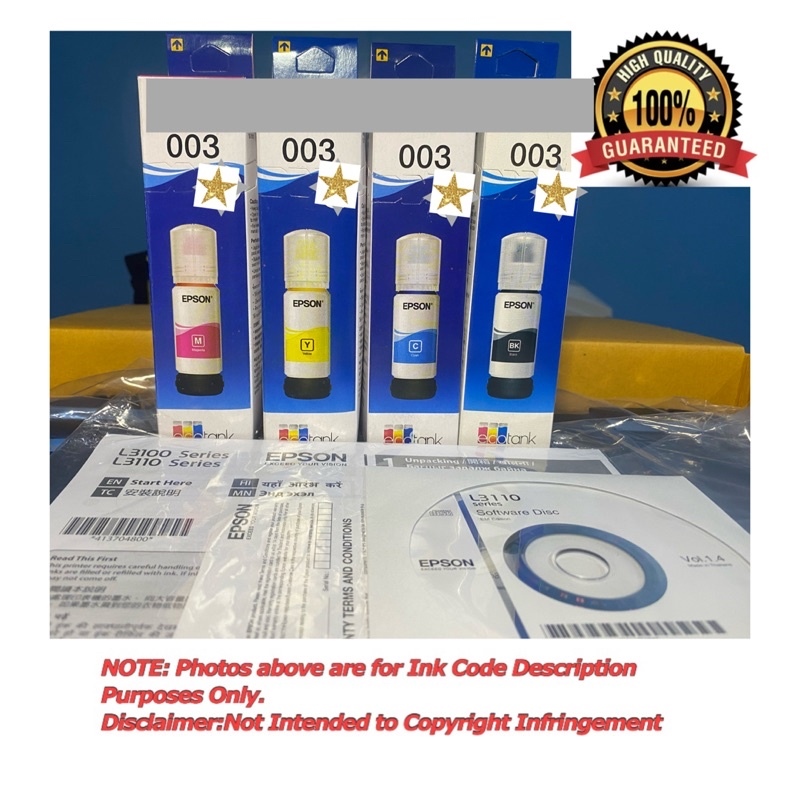 L3210 L3250 L5290 Bk C Y M Ink Bottle Refill compatible for Printers ...