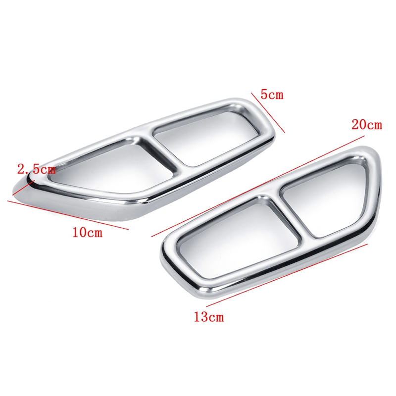 1 Pair Car Rear Exhaust Muffler Pipe Tip End Cover Sticker Trim ...