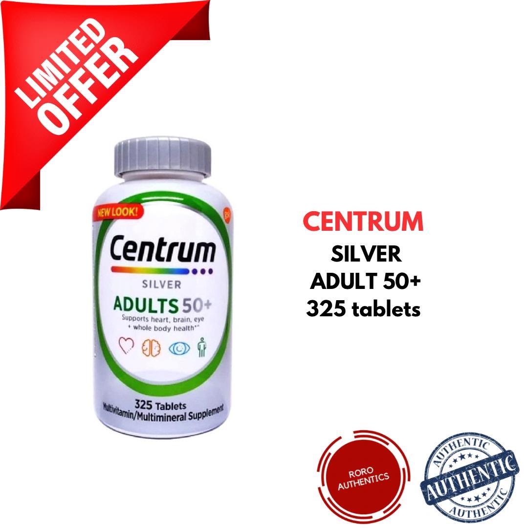 Centrum Silver Adults 50+ Multivitamin, 325 Tablets NEW LOOK! [Expiry ...