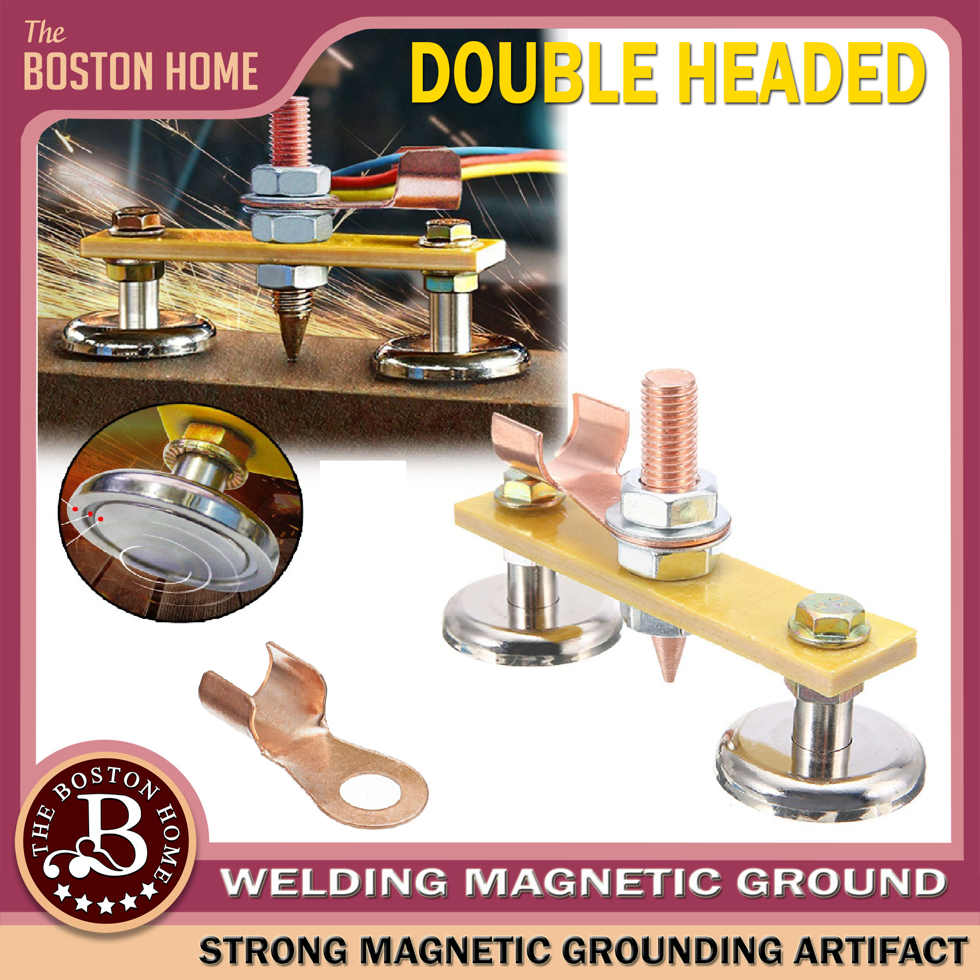 Boston Home Welding Magnet Head Magnetic Ground Clamp Metal Plate ...