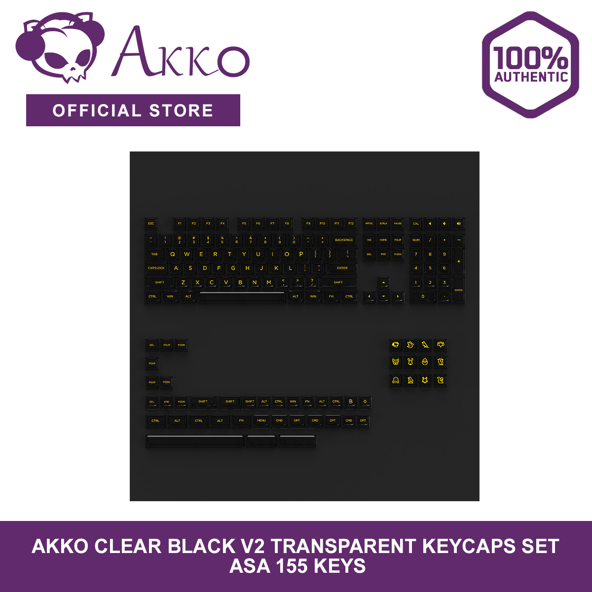 Akko Clear Black V2 Transparent Keycaps Set ASA 155 KEYS | Lazada PH