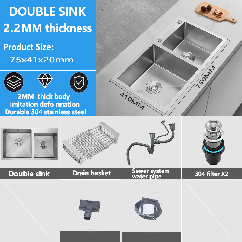 Unicorn Kitchen stainless steel sink 304 stainless steel kitchen sink 2 ...