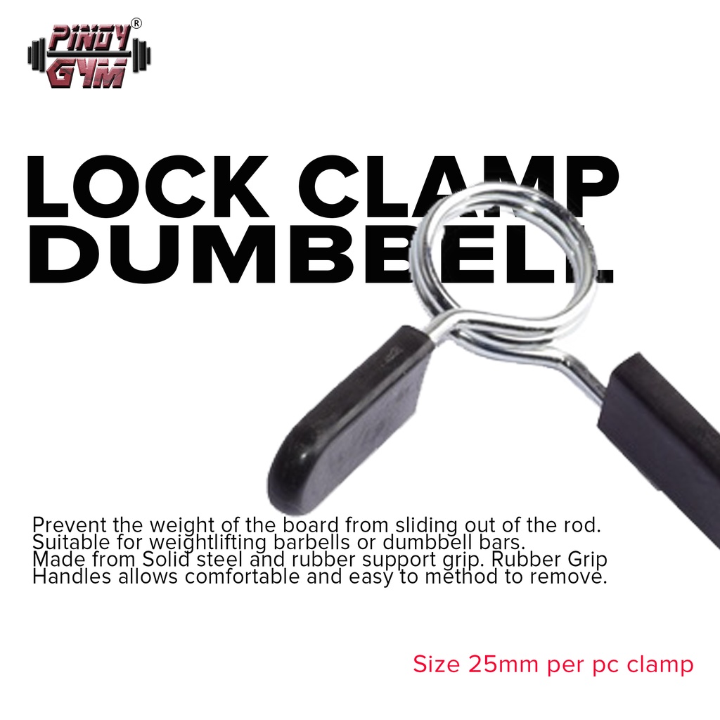 Barbell Spring Collar 25 mm Per PC Clamp Gym Weight Barbells Dumbbell ...