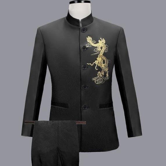 blazers for men Chinese tunic suit for men youth Chinese stand-up ...