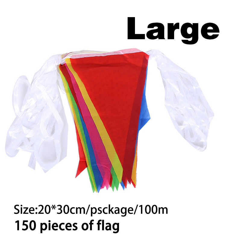 100M Colorful Triangle Flags Banderitas Fiesta Flag For Birthday ...