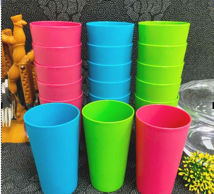6PCS (12OZ)CANDY COLORED PLASTIC BASO TUMBLERS COLORFUL DRINKING ...