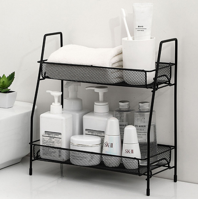 2 TIER DESKTOP DOUBLE LAYER STORAGE RACK DETACHABLE IRON KITCHEN SPICE ...