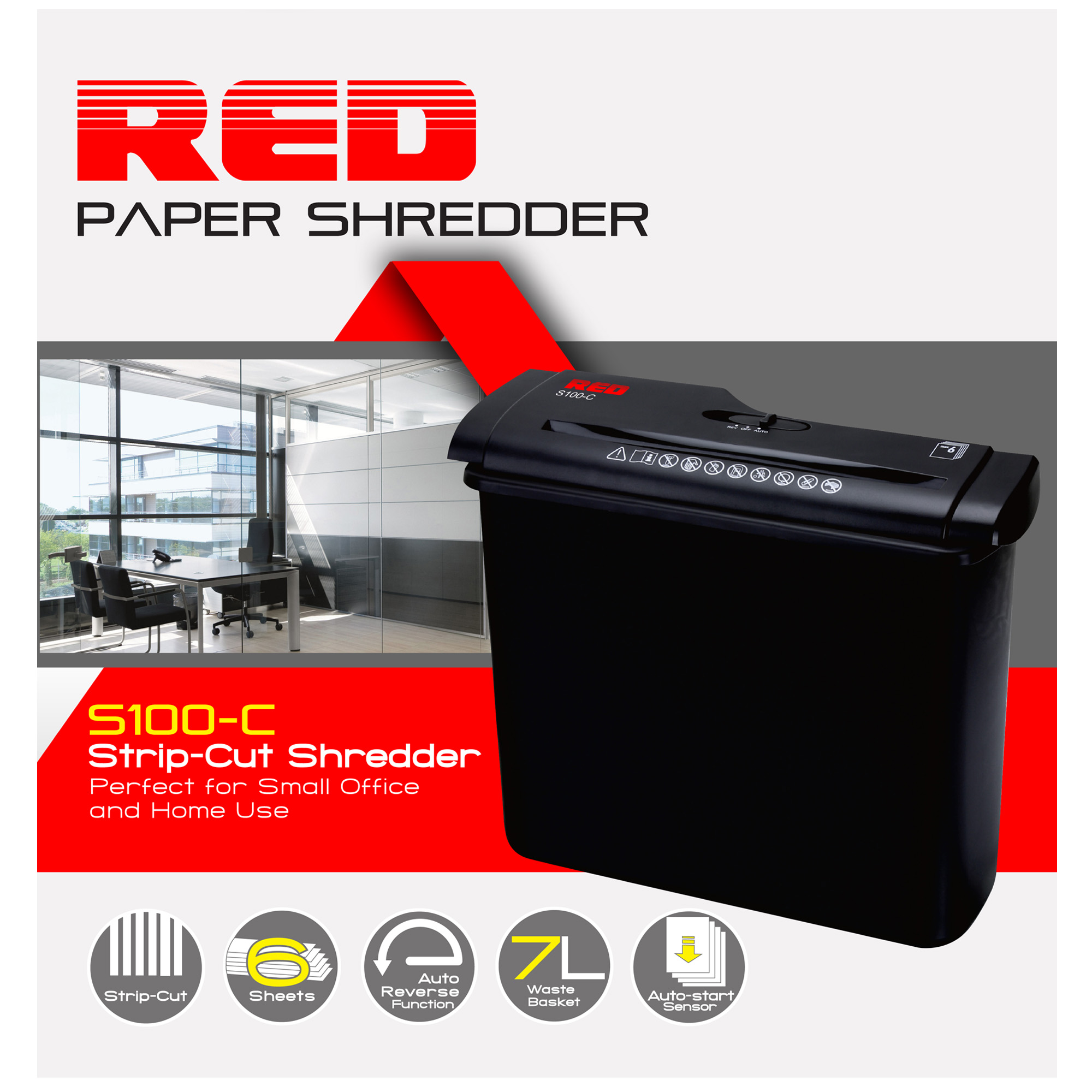 RED Paper Shredder, Strip Cut Shredder, Shredding Machine, Paper ...
