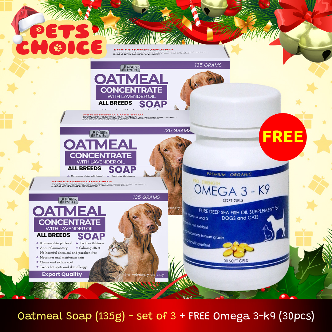 Oatmeal Concentrate Soap For Dogs and Cats 135grams Set of 3 with Free ...
