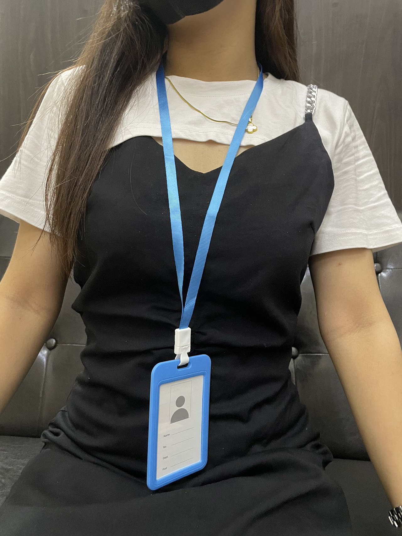 K.Plastic ID card sleeve Work Card Holders with Lanyard Waterproof ...