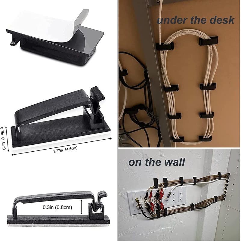 1Pcs Wall Home Office Wire Organizers Cable Management Car Wire Clip 3M ...