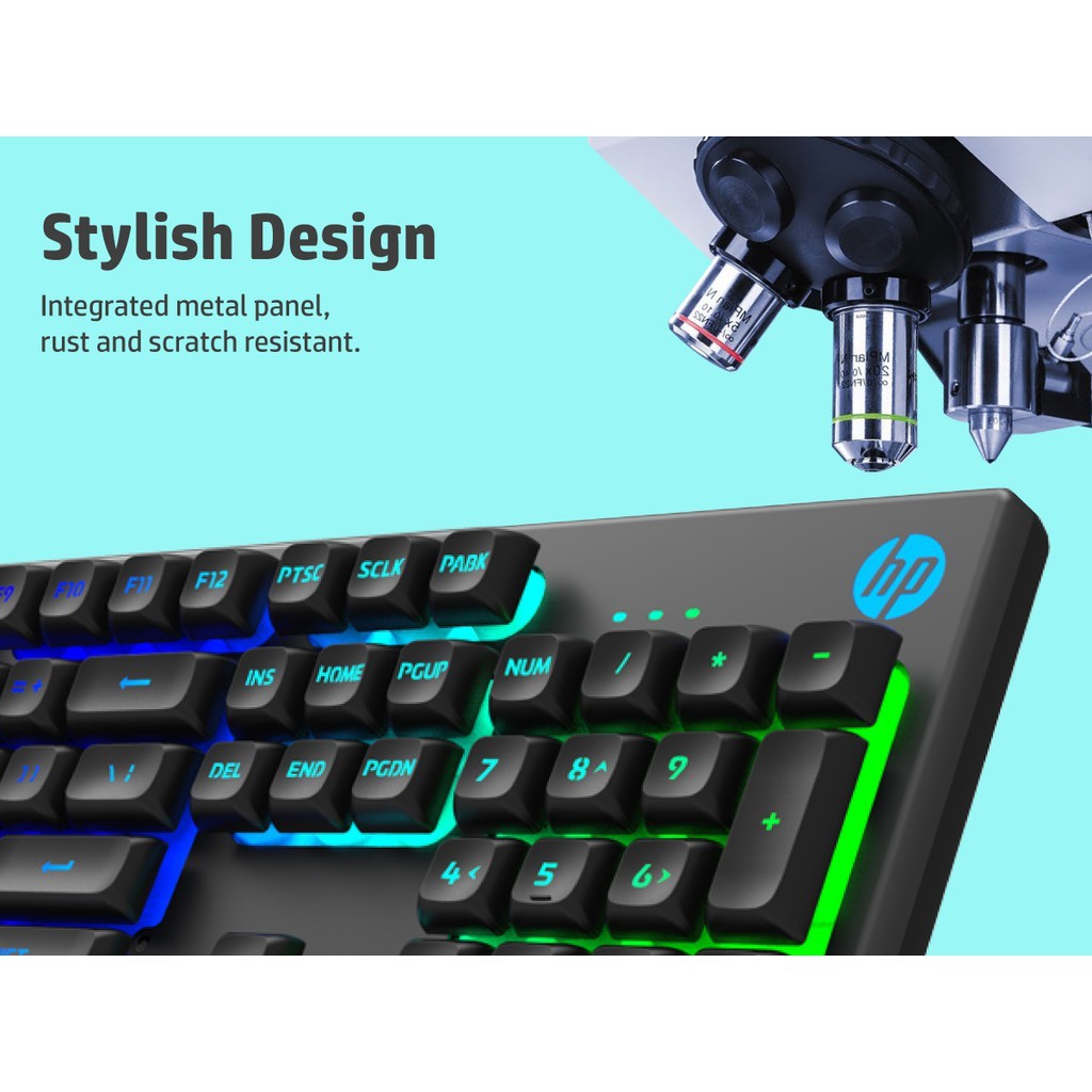 HP K500F / K500Y MEMBRANE USB WIRED GAMING KEYBOARD WITH LED BACKLIGHT ...