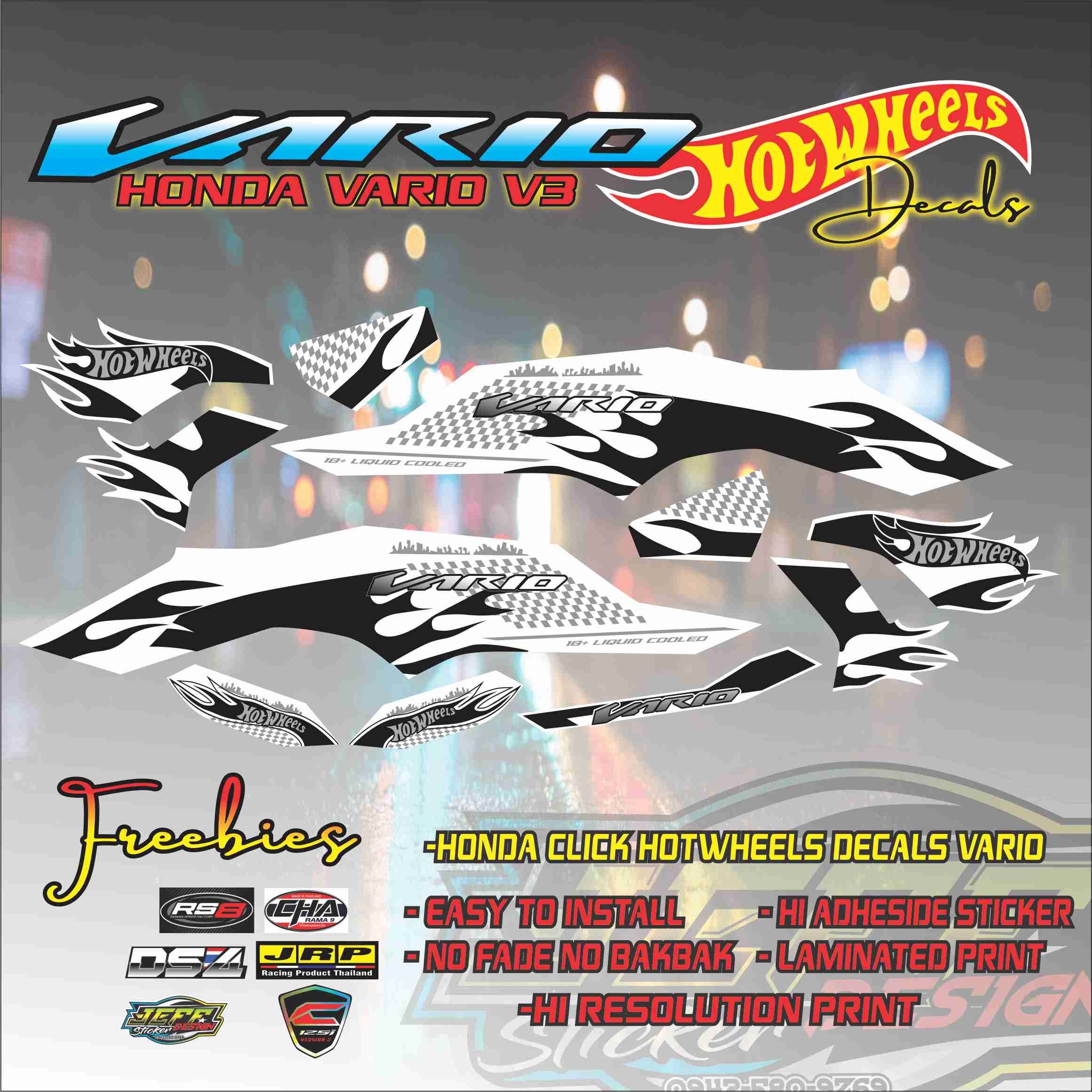 HONDA CLICK 125 V3 STICKER VARIO HOTWHEELS DECALS | Lazada PH