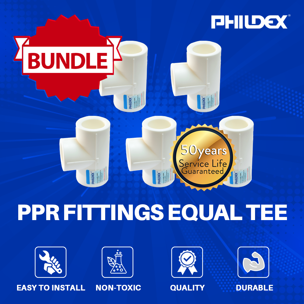 PHILDEX BUNDLE PROMO PPR Fittings - Equal Tee (20mm) | Lazada PH