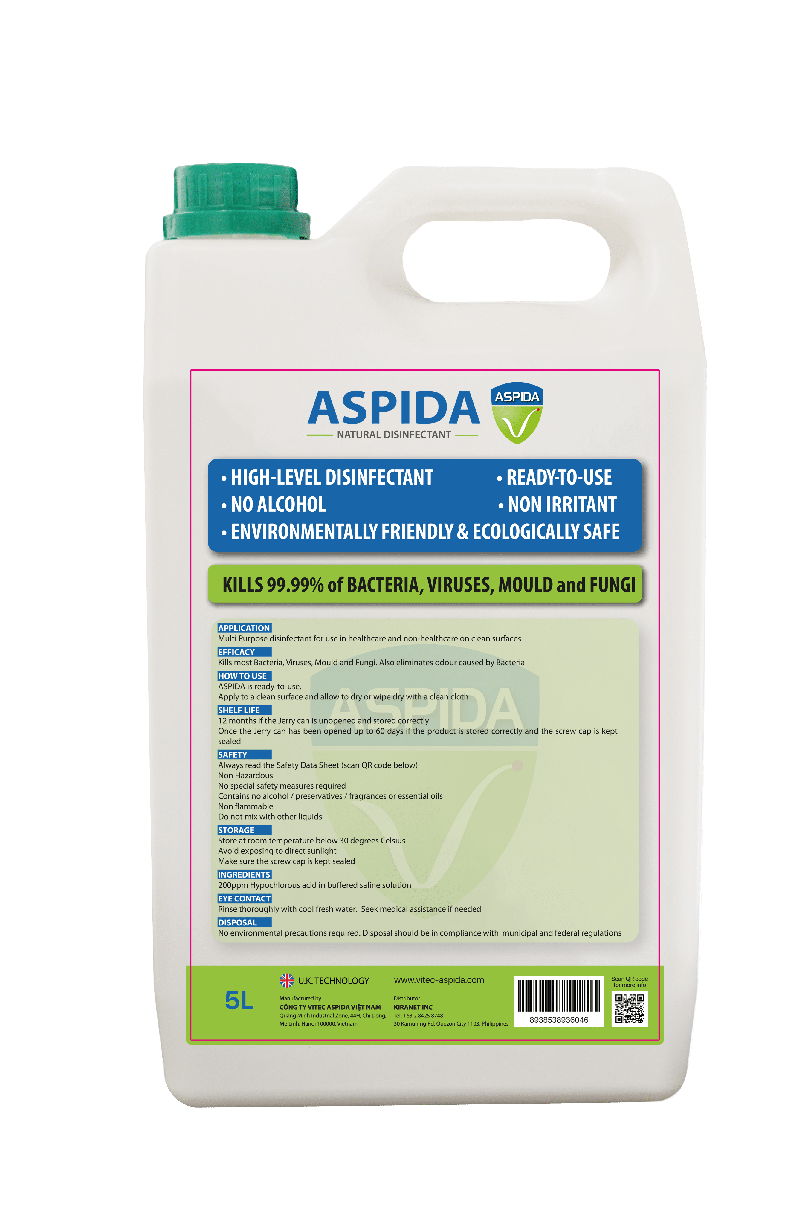 ASPIDA Natural Disinfectant 5L Jerry Can | Lazada PH