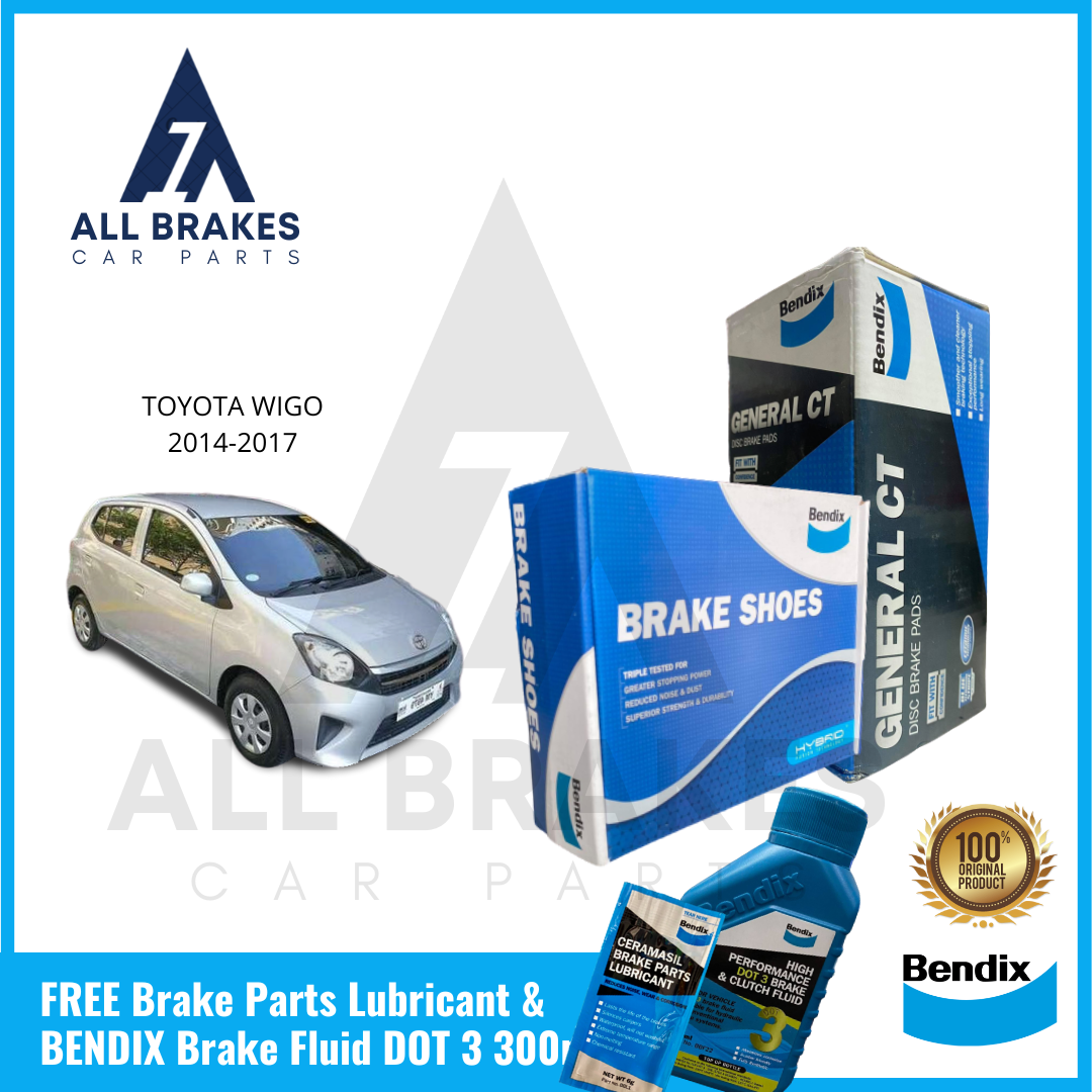 Bendix Brake Set for Toyota WIGO E 2014-2022, DB-1912GCT, BS-5237 with ...