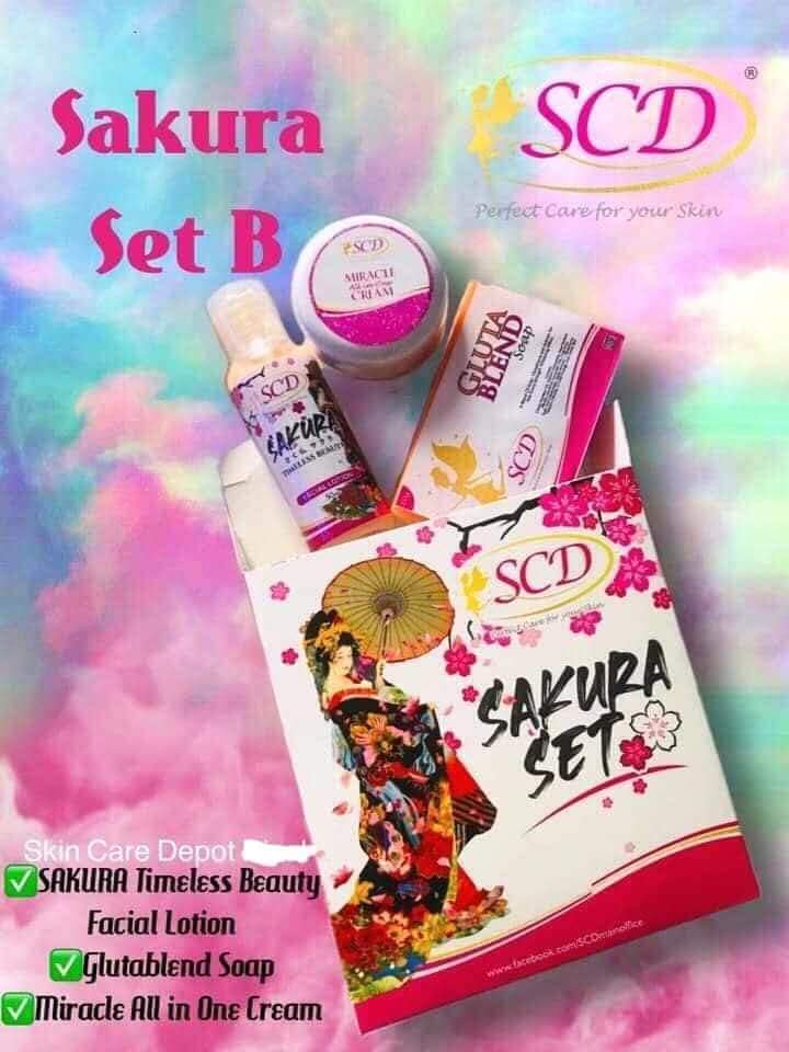 SCD Sakura Set A & B ( Sakura Serum, Gluta Blend Soap, Glass Skin Toner ...