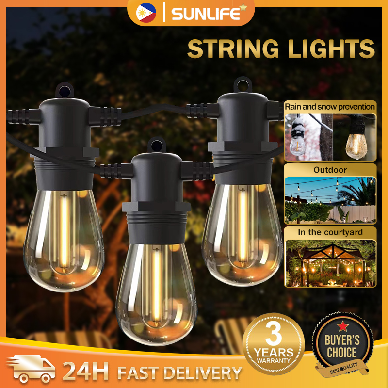String Lights Outdoor Light S14 LED Outdoor String Light Shatterproof ...