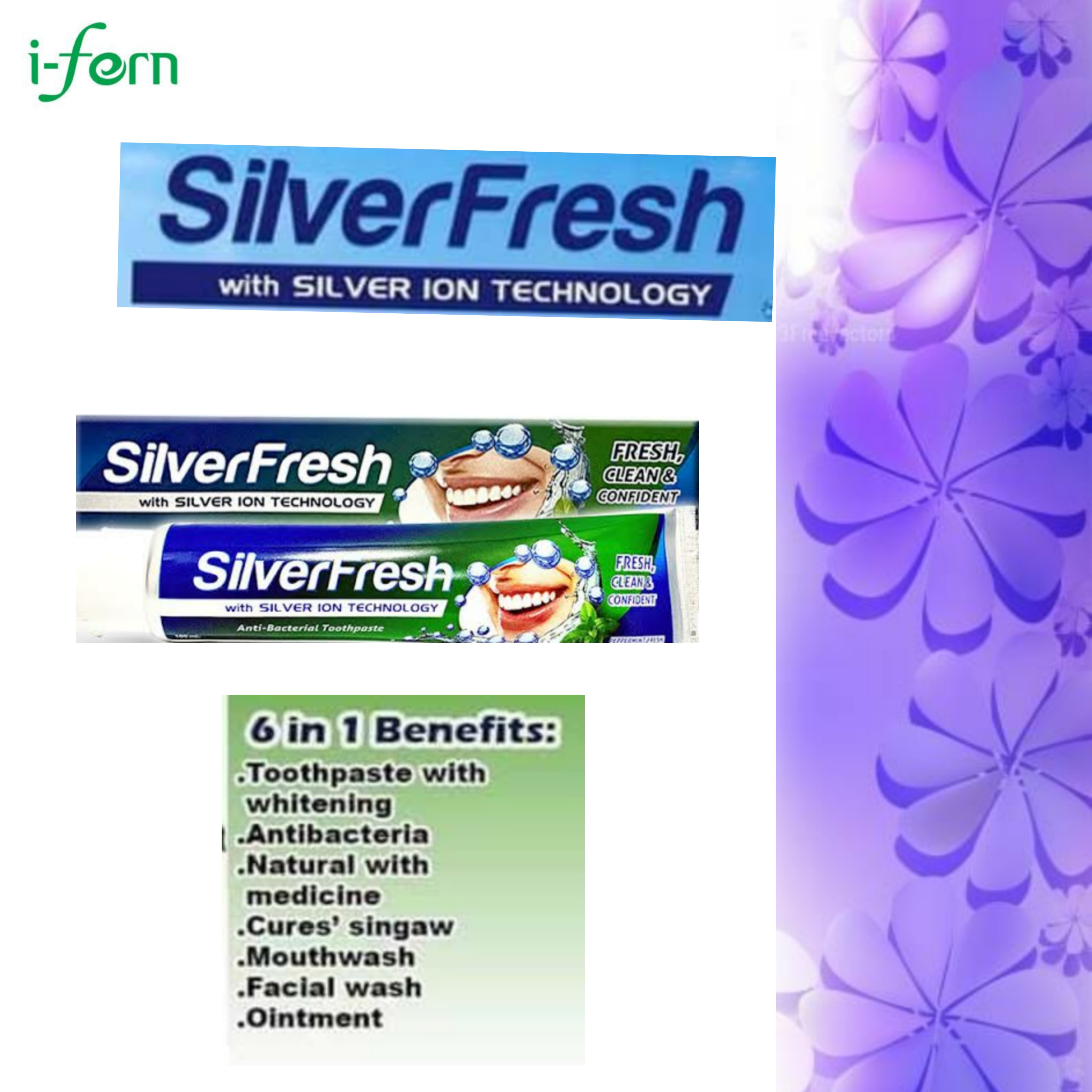 IFERN Silverfresh Whitening Toothpaste with Silver Ion Technology 100ml ...