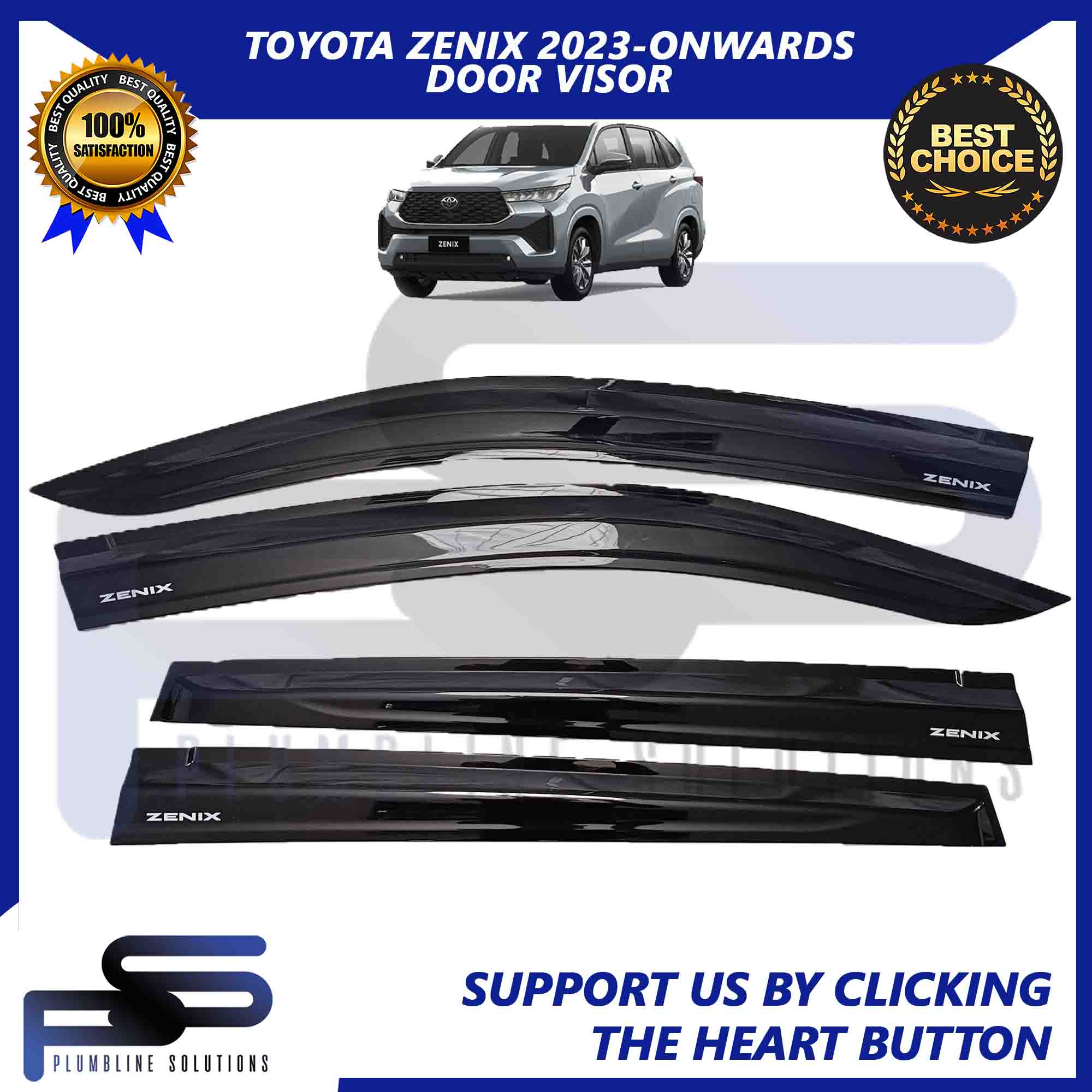 Window Door Visor for Toyota Innova / V G J E 2012 2013 2014 2015 2016 ...