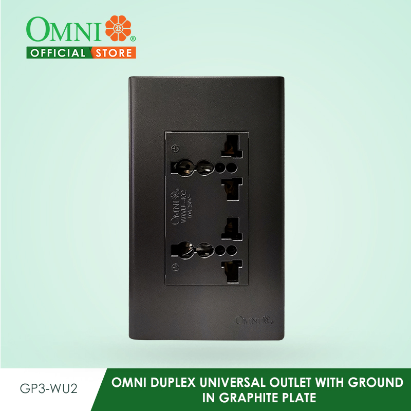 OMNI Duplex Universal Outlet with ground in Graphite Plate - GP3-WU2 ...