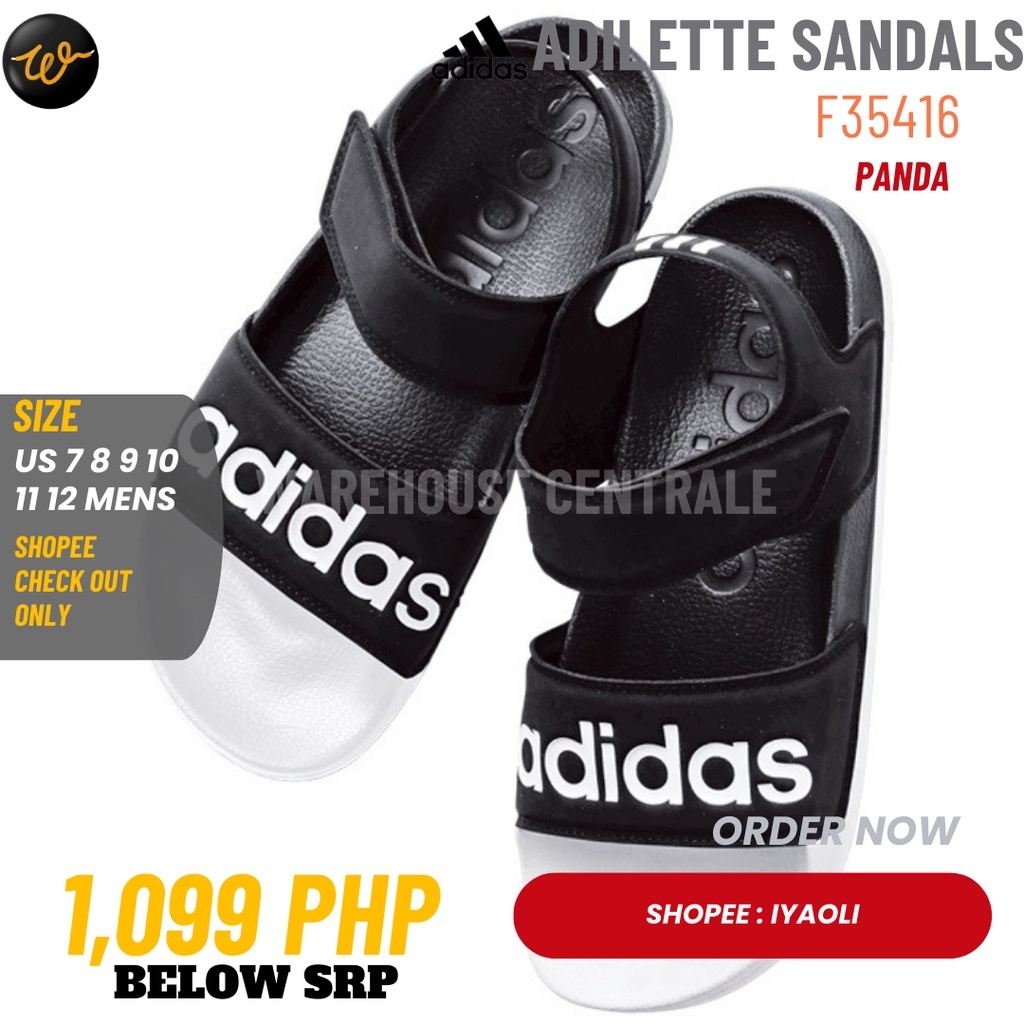 ORIGINAL ADIDAS ADILETTE SANDALS BLACK/WHITE F35416 | Lazada PH