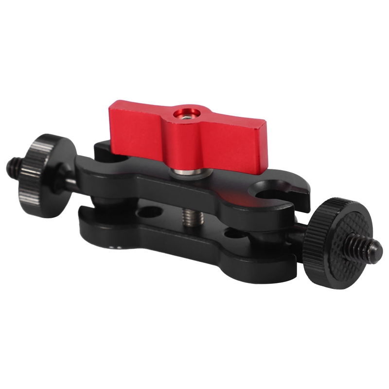 【Ready stock】Aluminum alloy Multi-Function Dual Ball Head Hot Shoe 1/4 ...