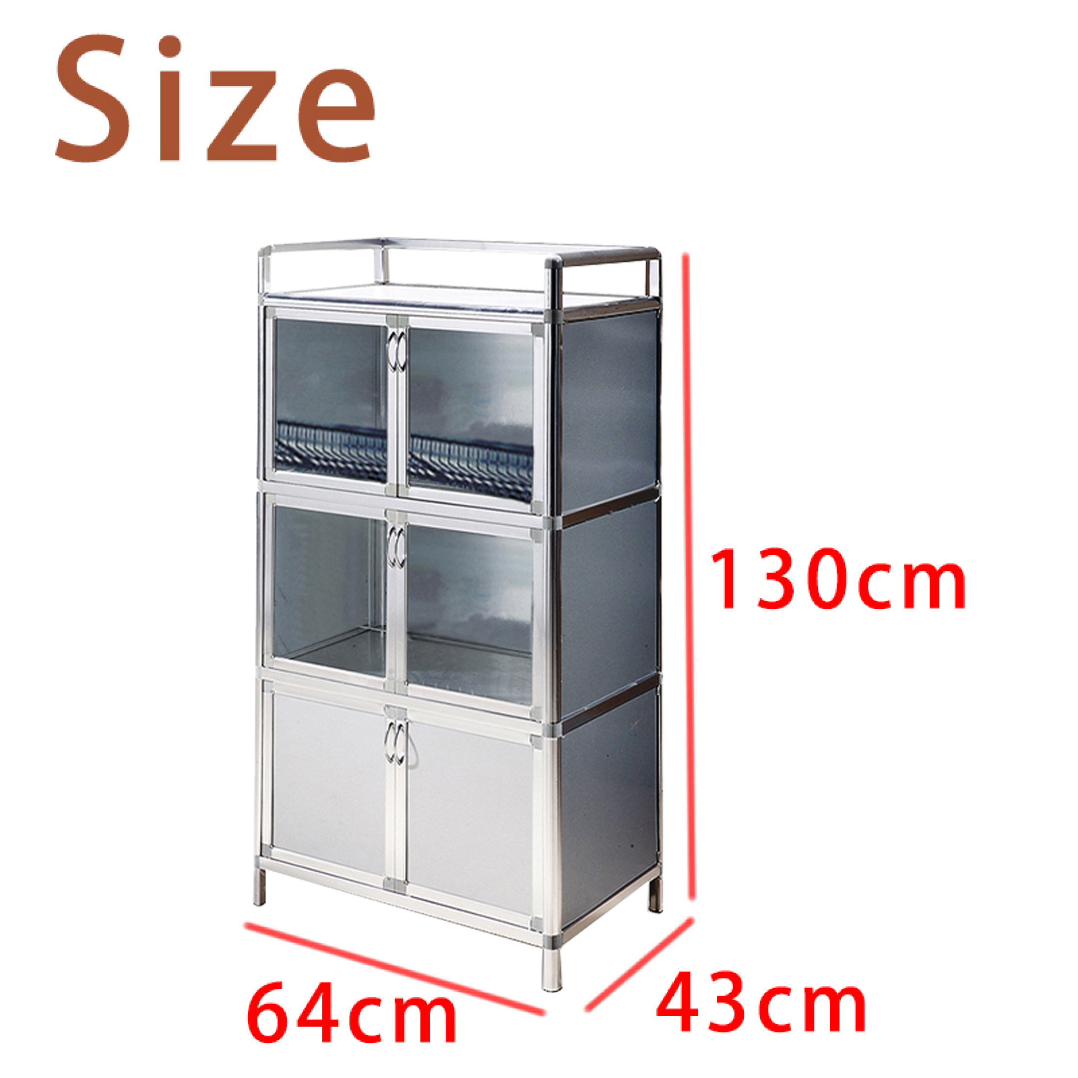 3-layer aluminum alloy cabinet, multifunctional kitchen cabinet, dish ...