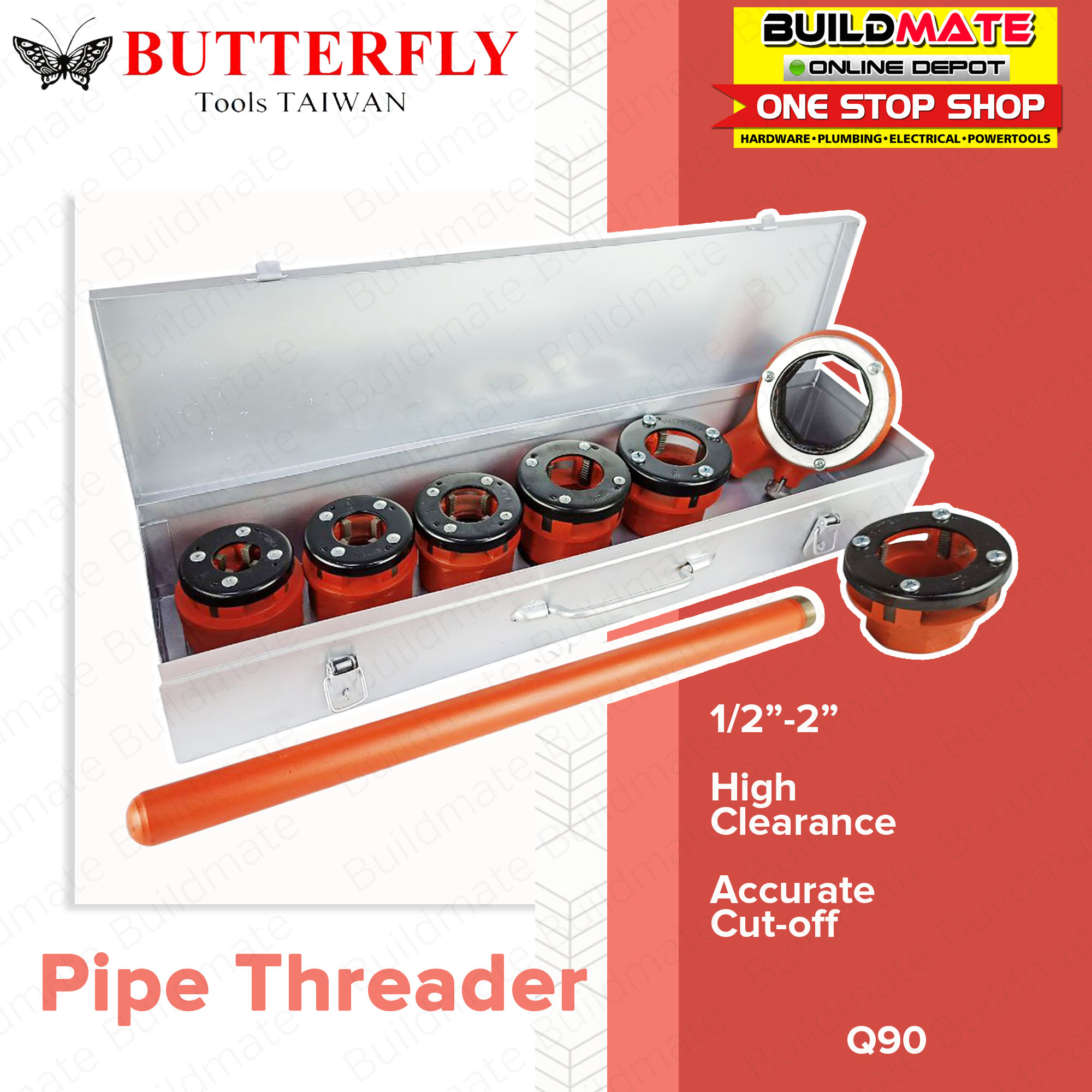 BUTTERFLY Taiwan Original Pipe Threader Threading Machine Ratchet Die ...