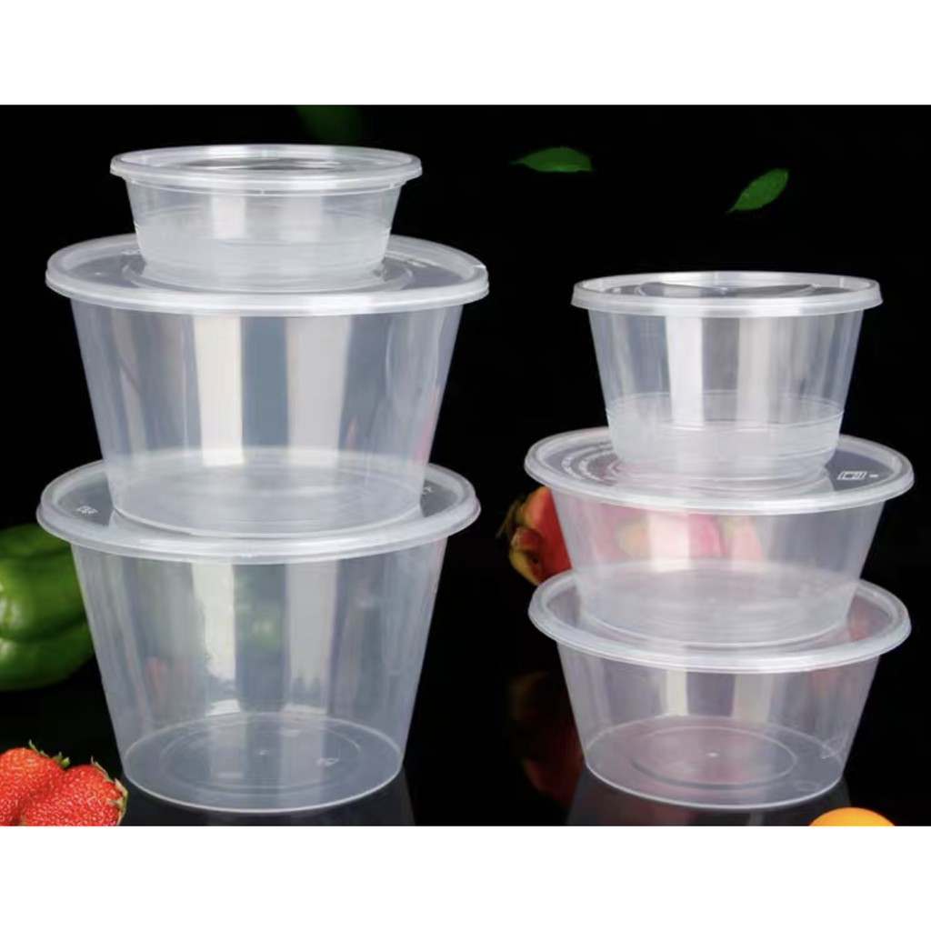 [COD] CLEAR ROUND microwaveable plastic takeout containers | Lazada PH
