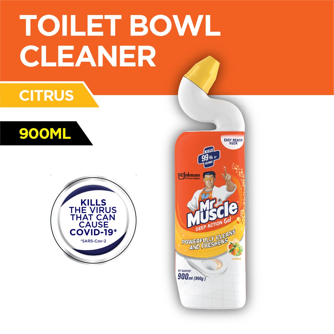 Mr. Muscle Toilet Bowl Cleaner 900ml - Citrus | Lazada PH
