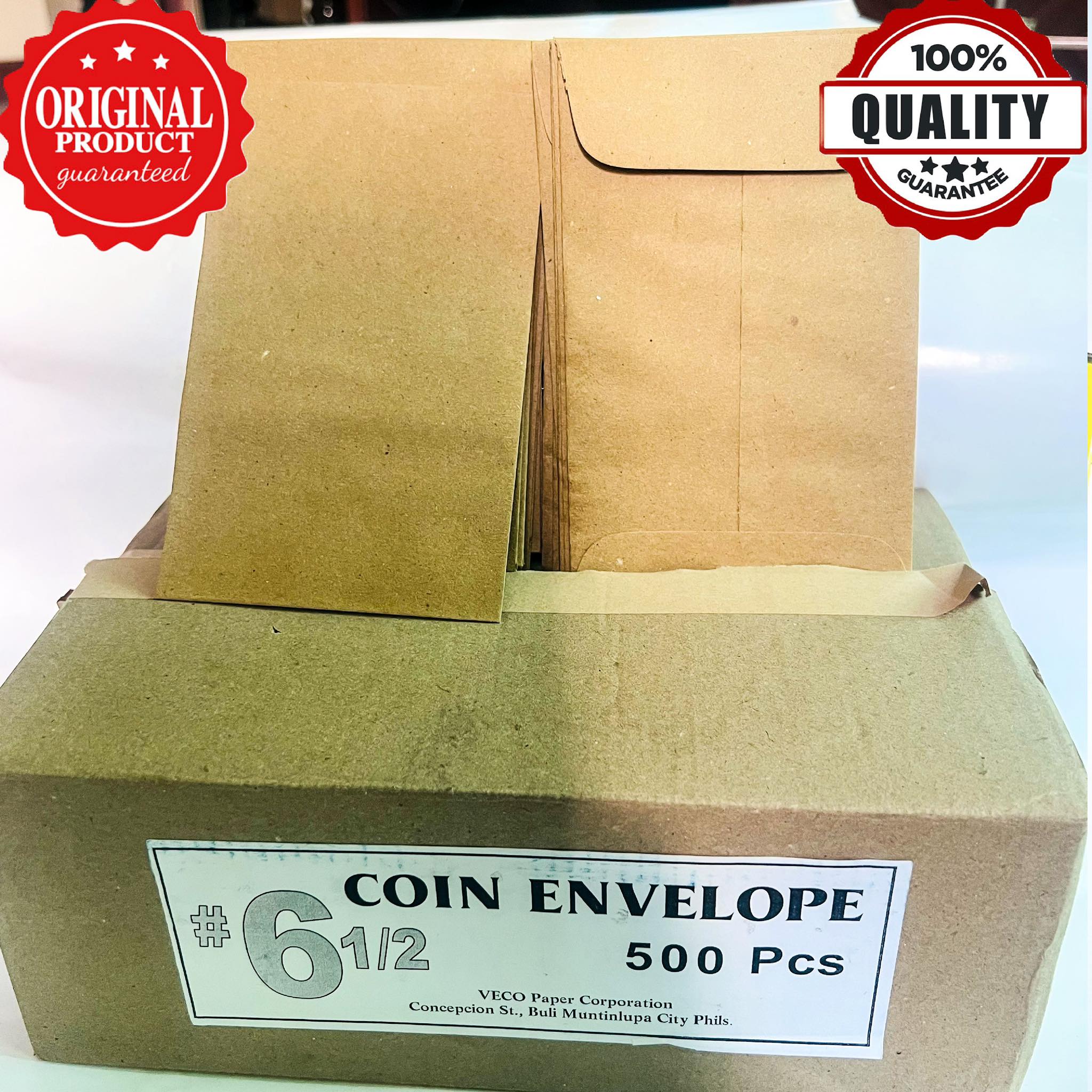 Veco Coin Envelope KRAFT #6 1/2 Size: 3.8 x 6 inches (SOLD PER BOX ...