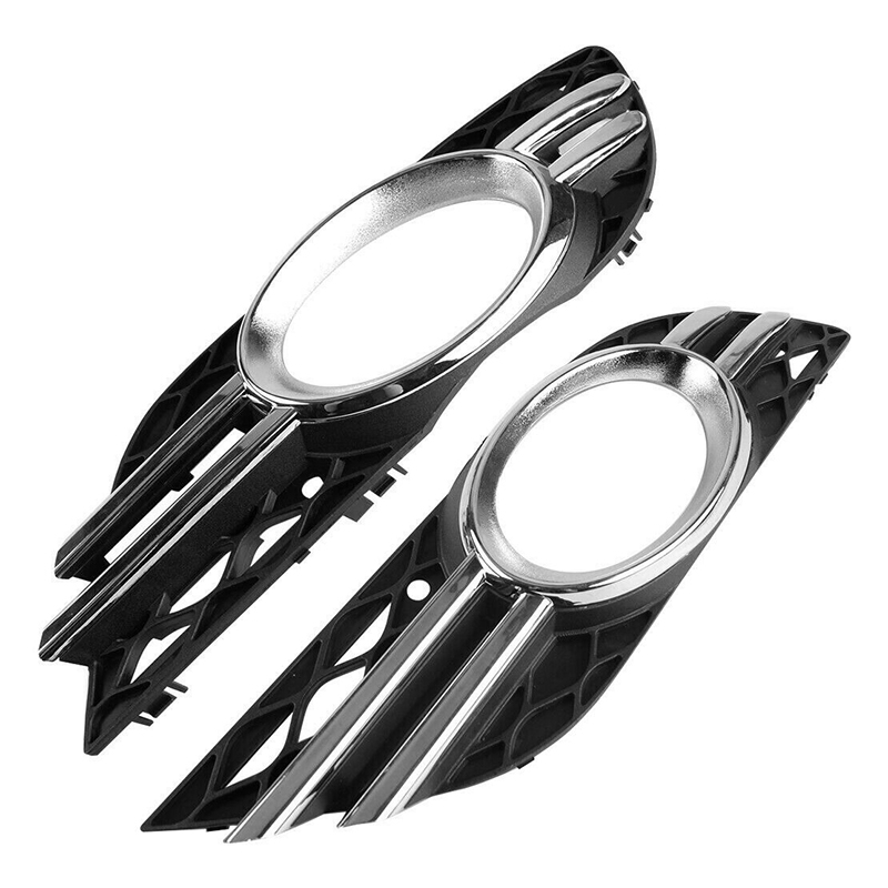 Car Front Fog Light Grill Chrome Trim Cover Set for Mercedes-Benz E ...
