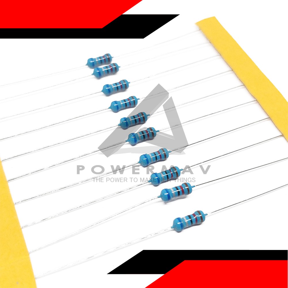 10pcs 100 ohms 5 band 1/4w Metal film resistor 1% ohm for pcb ...