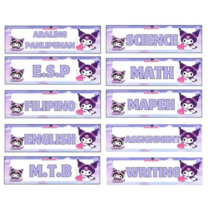 Customized Subject Label Sticker with Name | Lazada PH