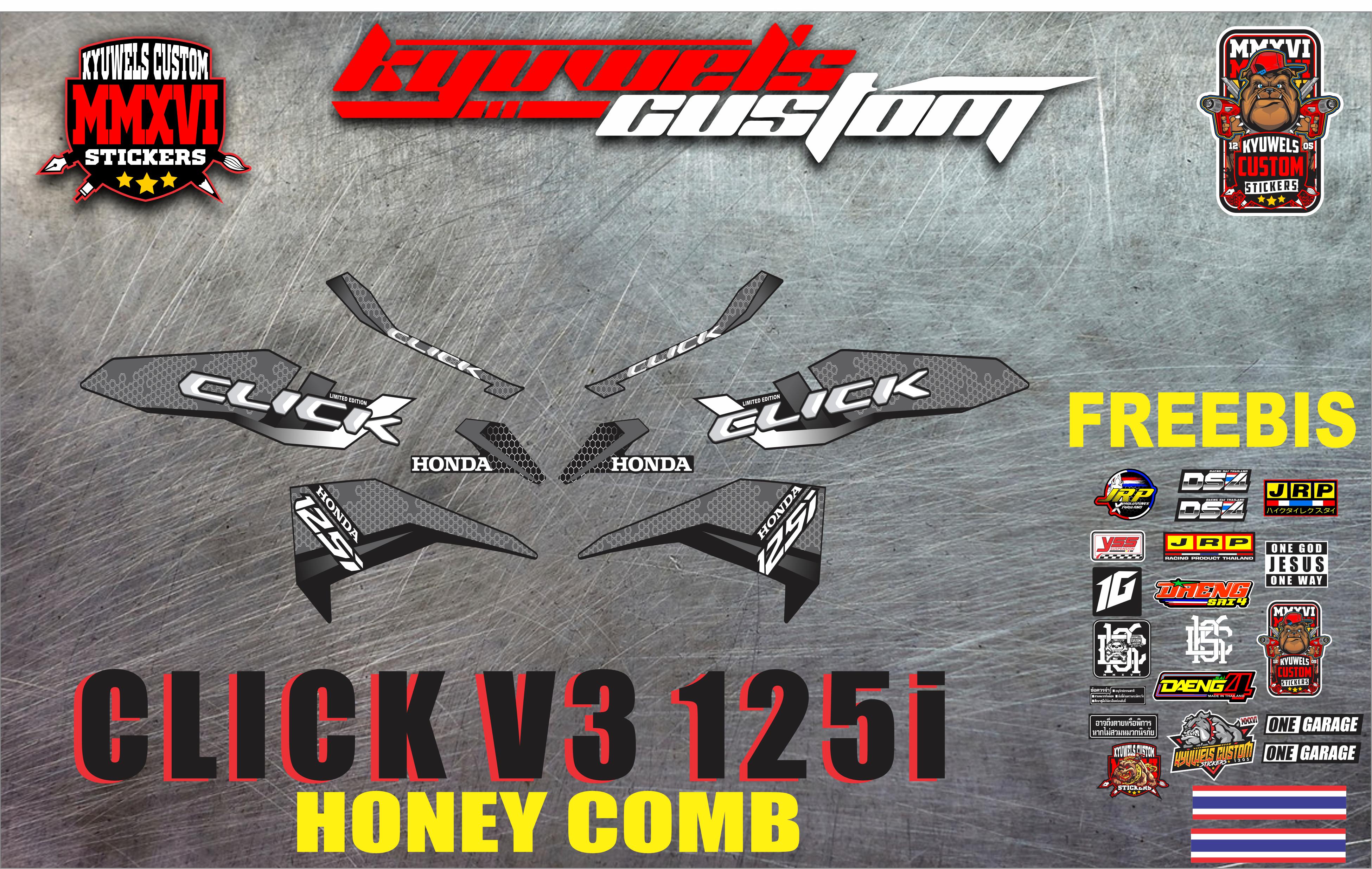 HONDA CLICK V3 HONEYCOMB DECALS | Lazada PH