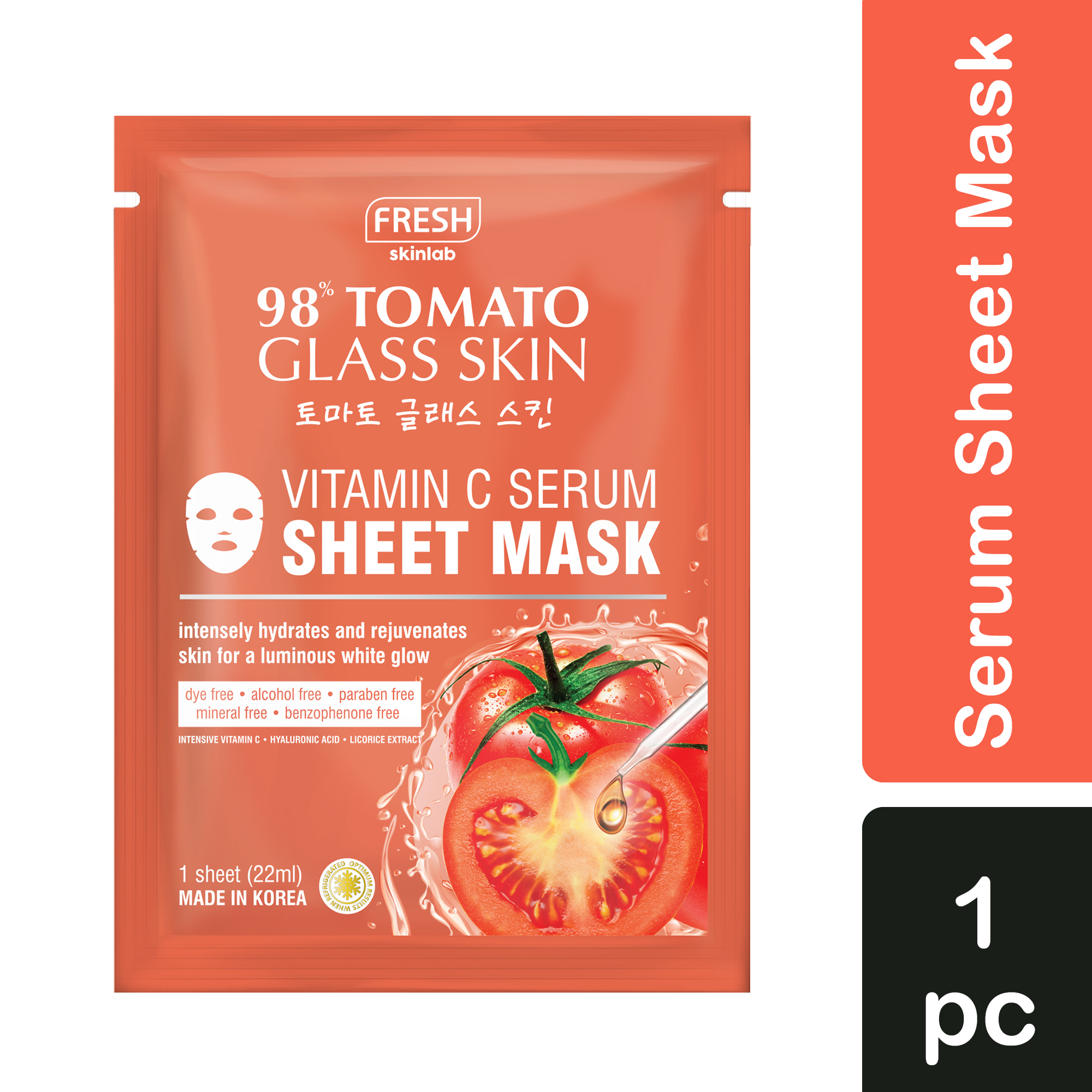 Fresh Skinlab Tomato Glass Skin 3in1 Vitamin C Brightening Sheet Mask ...