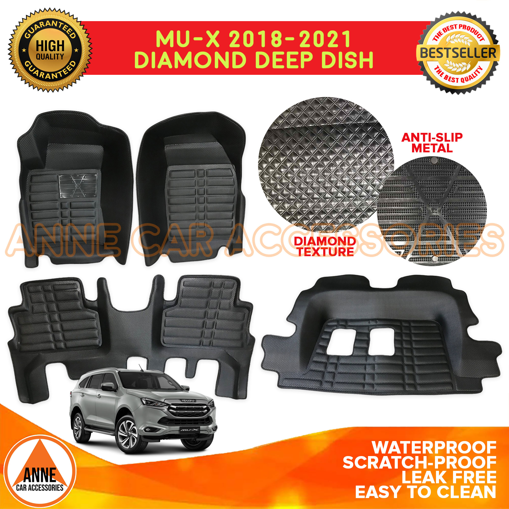 New Arrival 5D Diamond Car Deep Dish Matting for Isuzu MUX MU-X 2014 ...