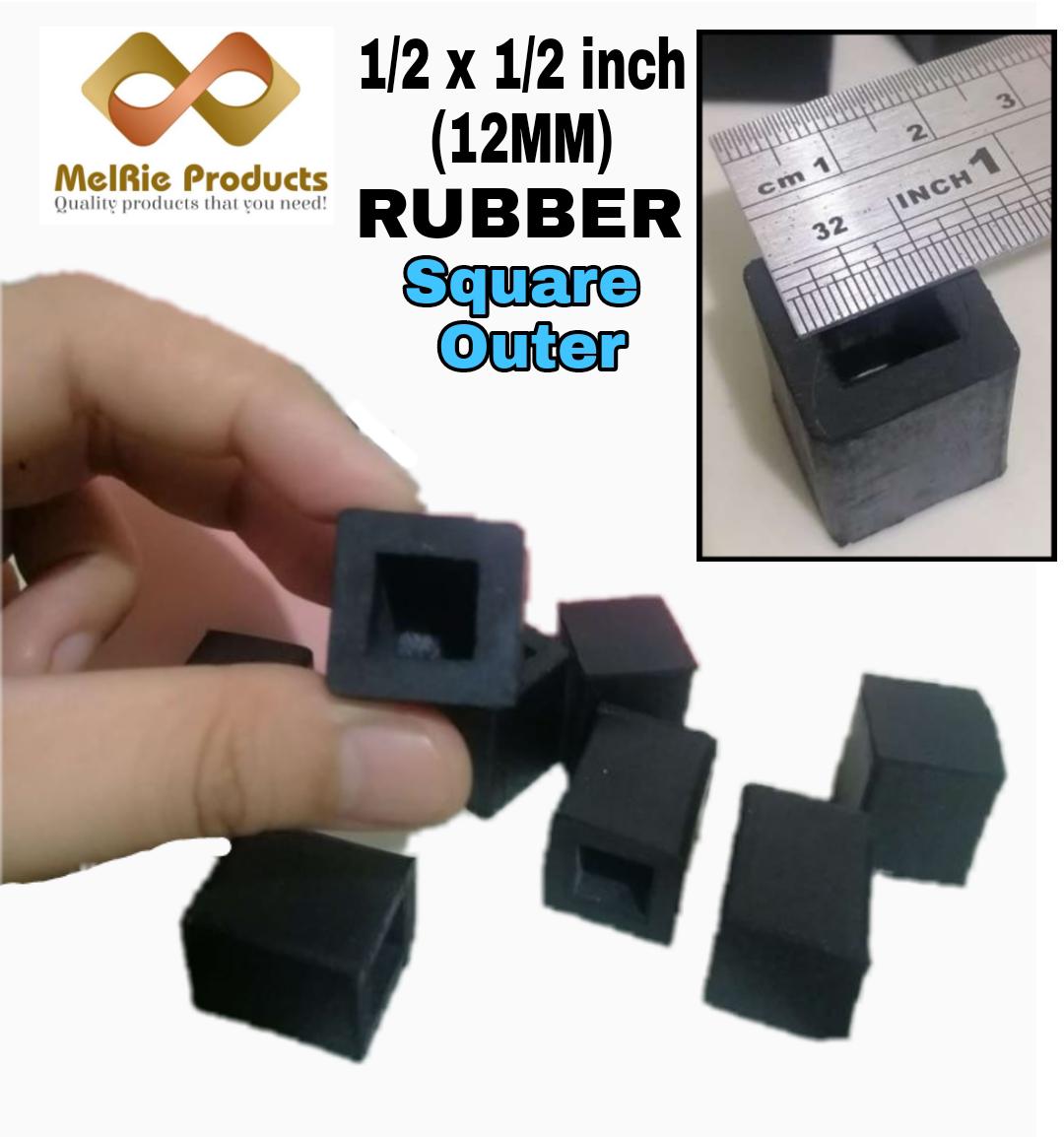 1/2 x 1/2 inch (12MM) SQUARE OUTER HEAVY DUTY Tubular Footings /Stopper ...