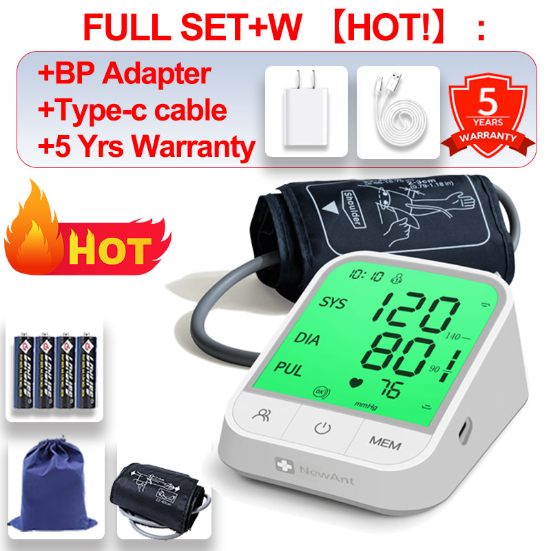 Big Screen Blood Pressure Monitor Digital with Charger USB Powered BP ...