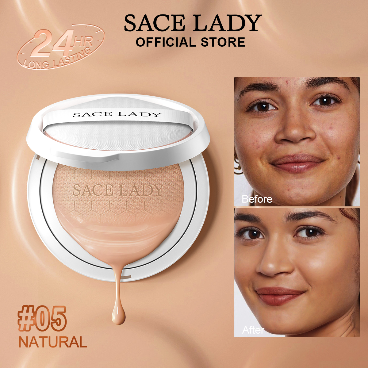 SACE LADY Oil Control BB Cushion Refill Long Lasting Waterproof Matte ...