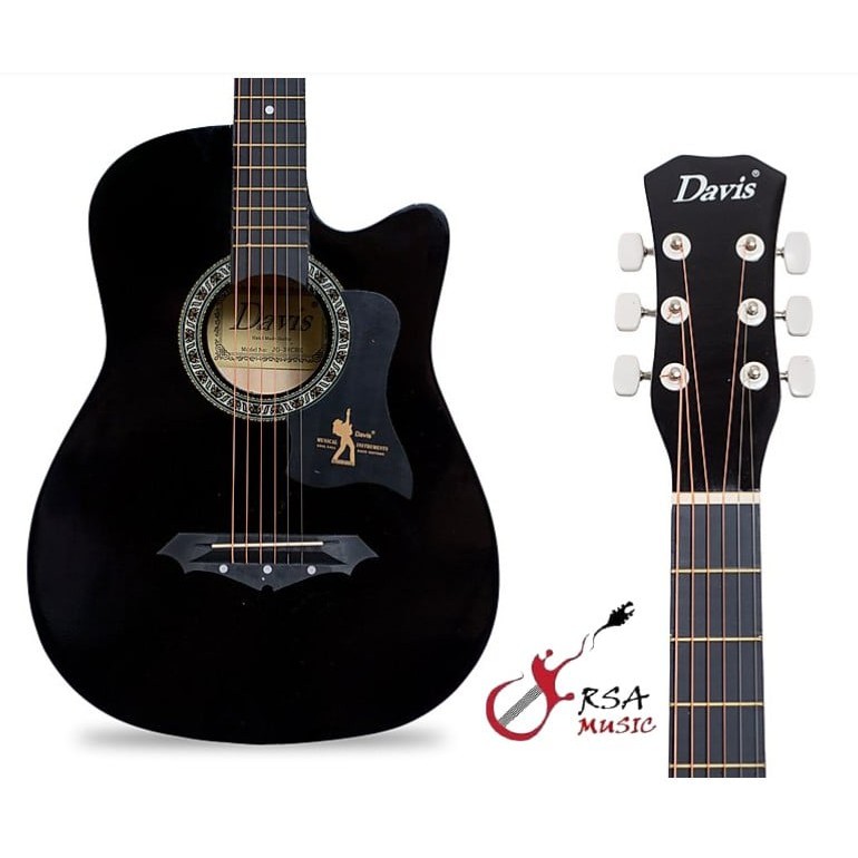 Davis Acoustic Guitar Low Action w CAPO, STRINGS, BAG, PICK by RSA ...
