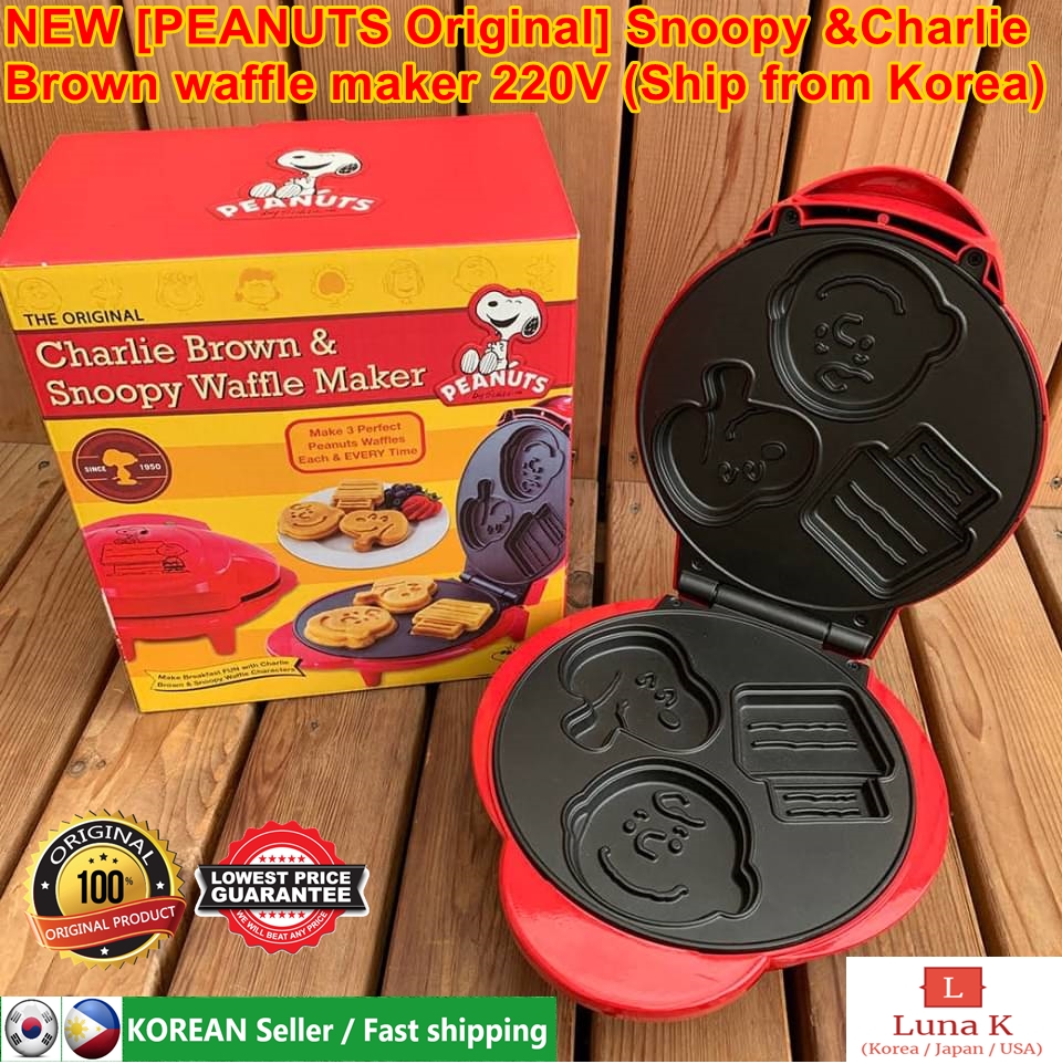 NEW [PEANUTS Original] Snoopy & Charlie Brown waffle maker 220V (Ship ...